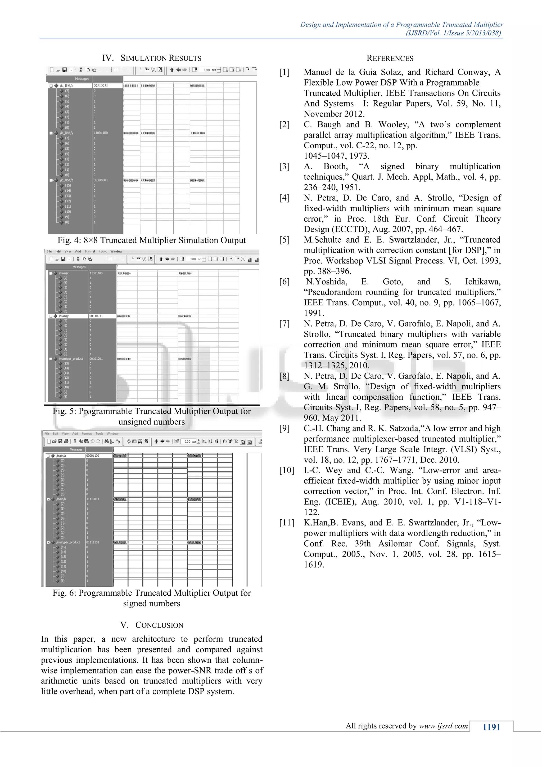 Design and Implementation of a Programmable Truncated Multiplier | PDF