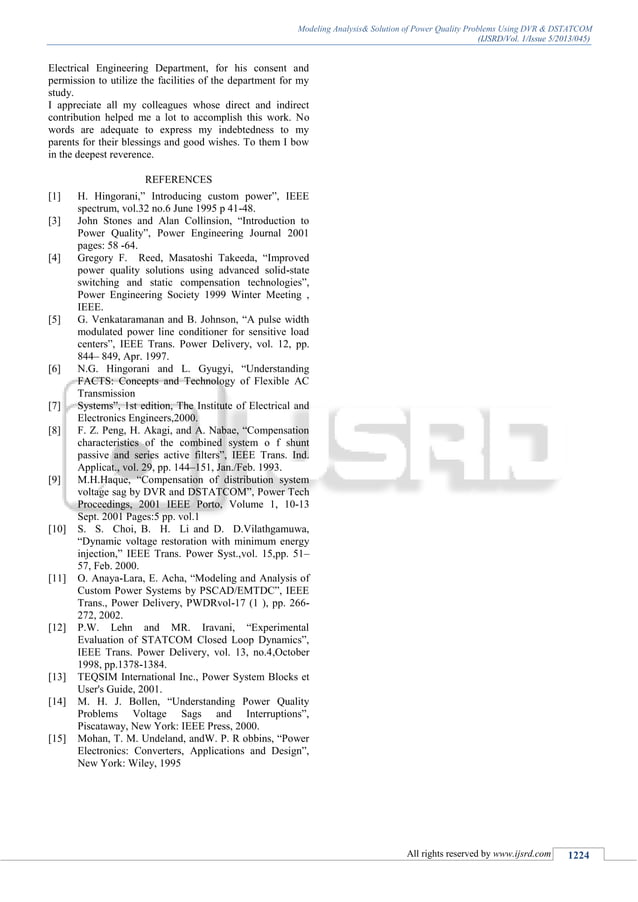 Modeling Analysis& Solution of Power Quality Problems Using DVR & DSTATCOM | PDF