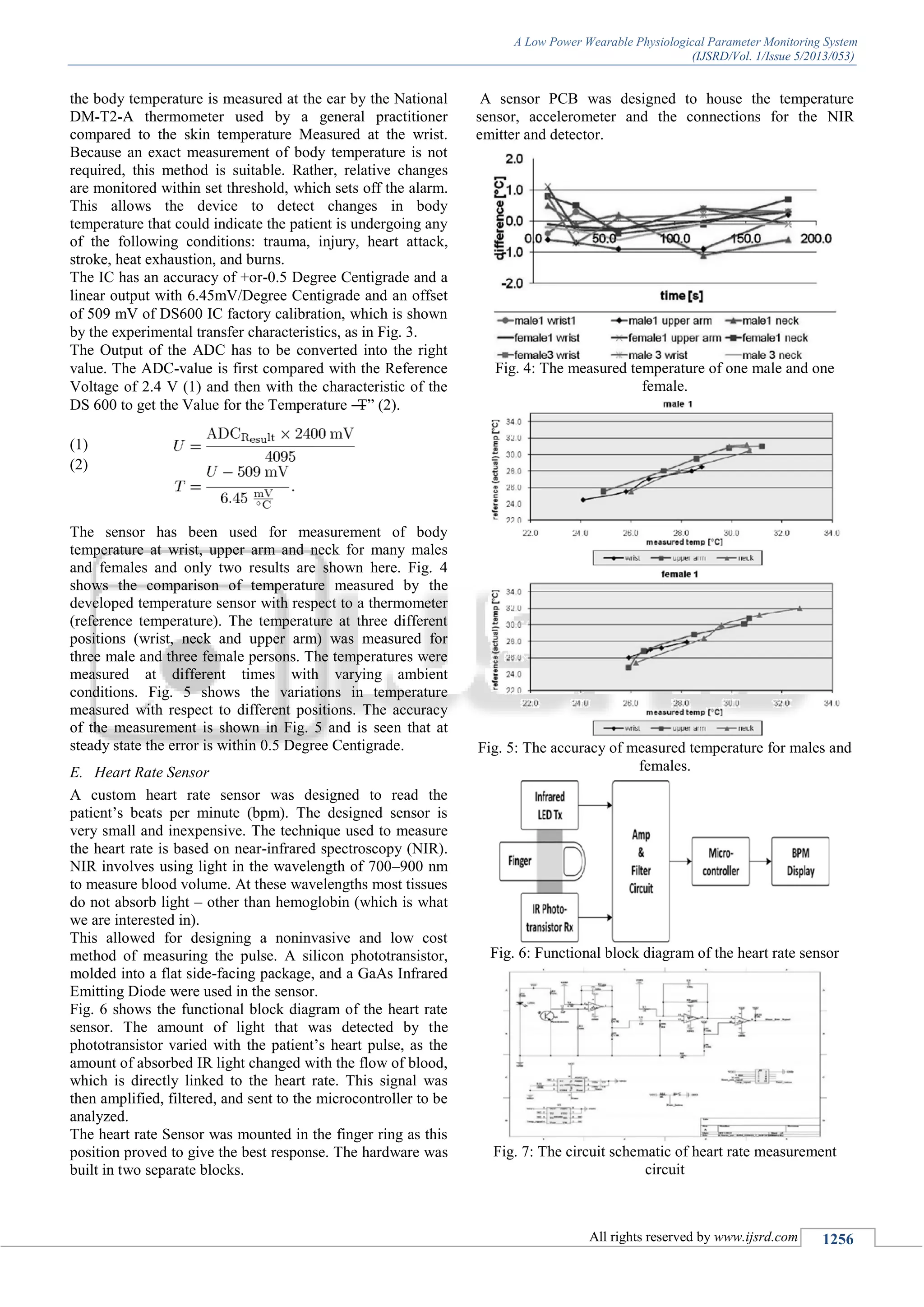 A Low Power Wearable Physiological Parameter Monitoring System | PDF