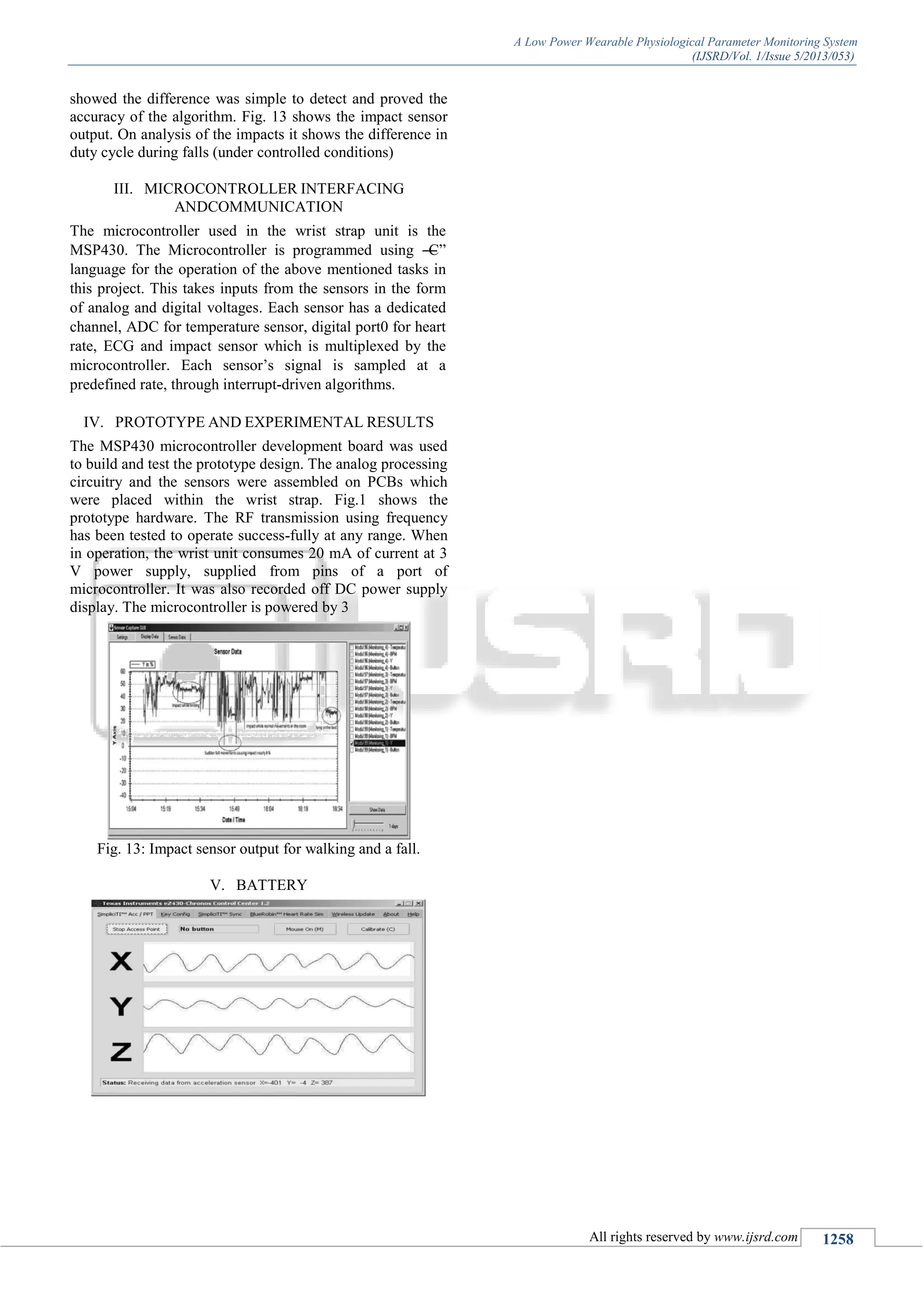A Low Power Wearable Physiological Parameter Monitoring System | PDF