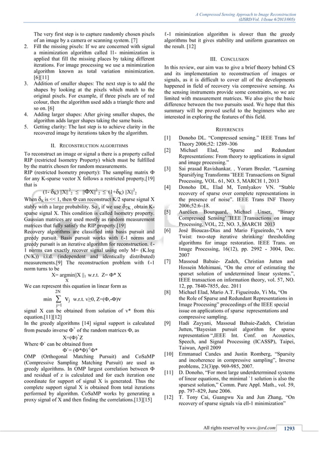 A Compressed Sensing Approach To Image Reconstruction Pdf