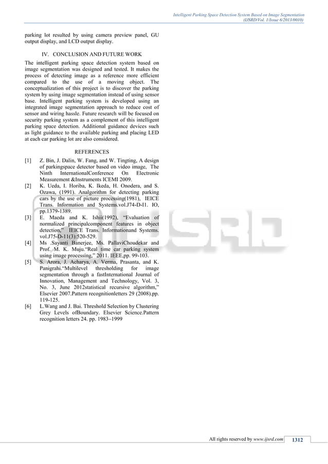 Intelligent Parking Space Detection System Based On Image Segmentation Pdf
