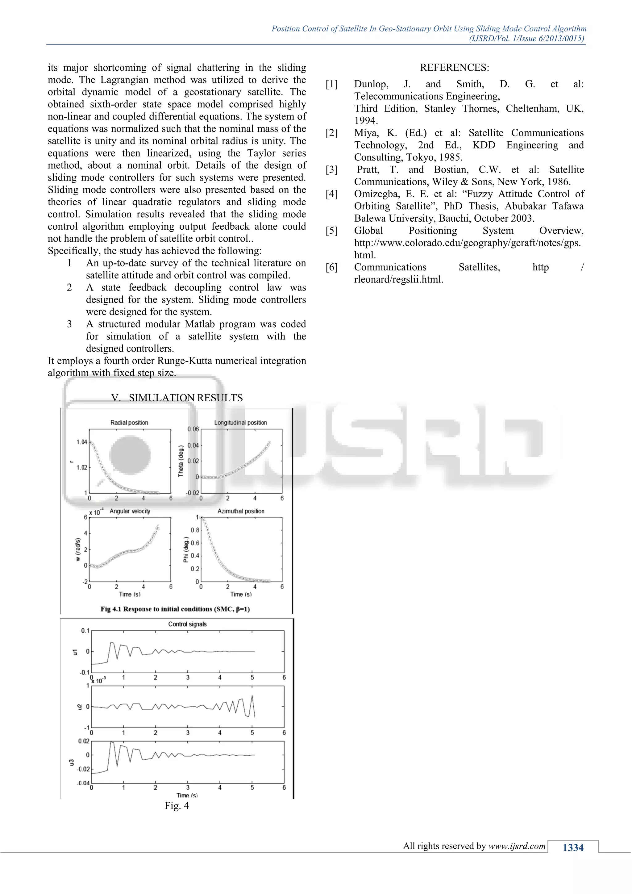 Position Control Of Satellite In Geo Stationary Orbit Using Sliding Mode Control Algorithm Pdf