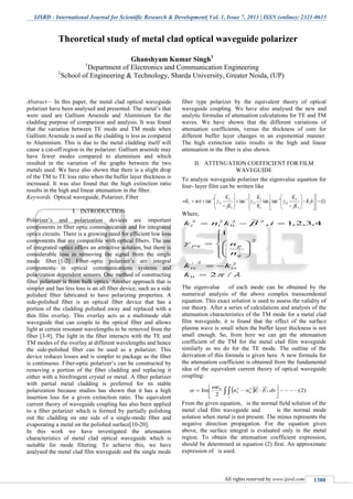 Theoretical study of metal clad optical waveguide polarizer | PDF