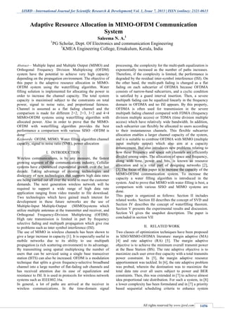 Adaptive Resource Allocation in MIMO-OFDM Communication System | PDF