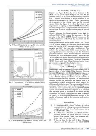 Adaptive Resource Allocation in MIMO-OFDM Communication System | PDF