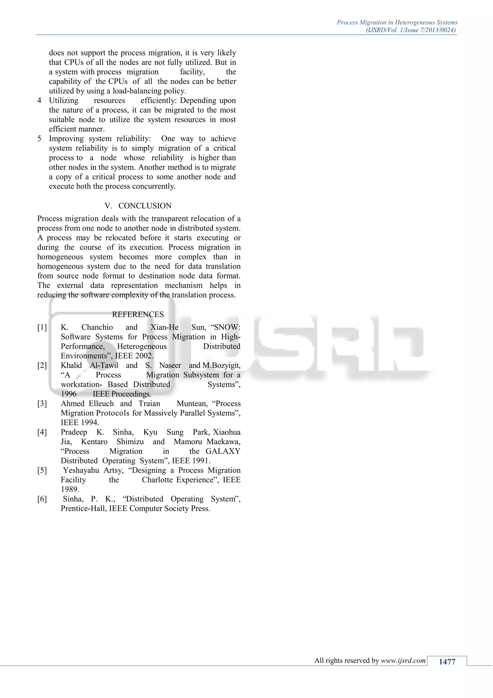 Process Migration in Heterogeneous Systems | PDF