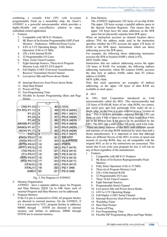 Biomedical Parameter Transfer Using Wireless Communication | PDF