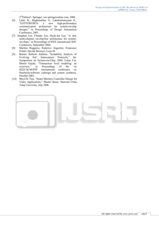 Design and Implementation of SOC Bus Based on AMBA 4.0 | PDF