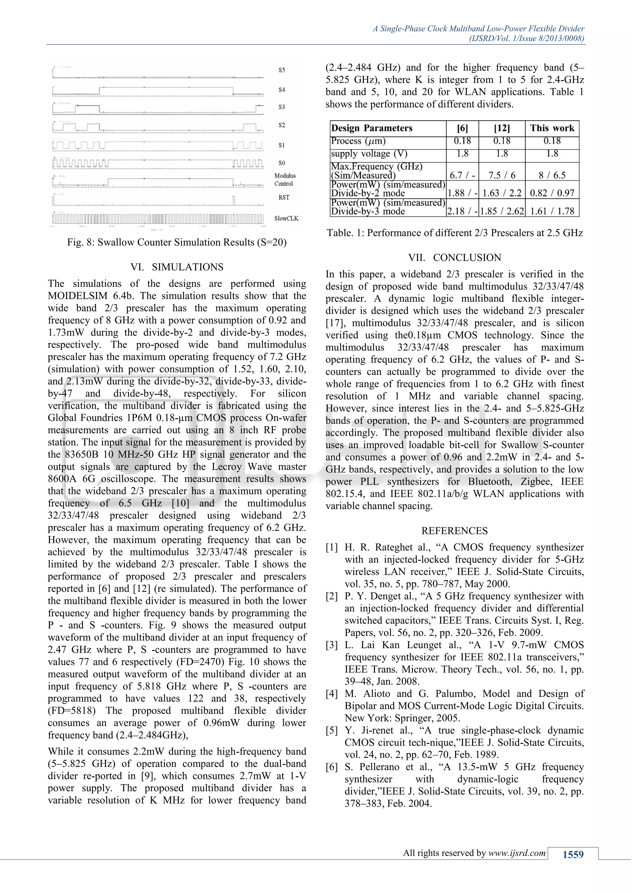 A Single-Phase Clock Multiband Low-Power Flexible Divider | PDF