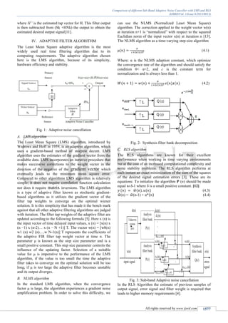 Comparison of different Sub-Band Adaptive Noise Canceller with LMS and RLS | PDF