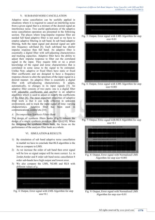 Comparison of different Sub-Band Adaptive Noise Canceller with LMS and RLS | PDF