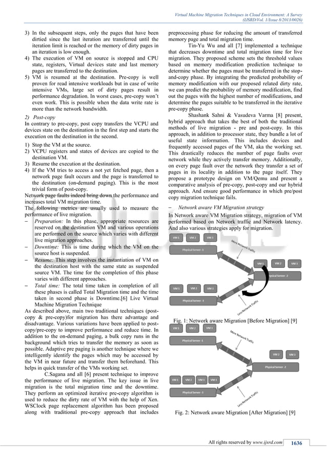 Virtual Machine Migration Techniques in Cloud Environment: A Survey | PDF