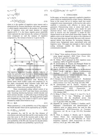 Noise Analysis on Indoor Power Line Communication Channel | PDF