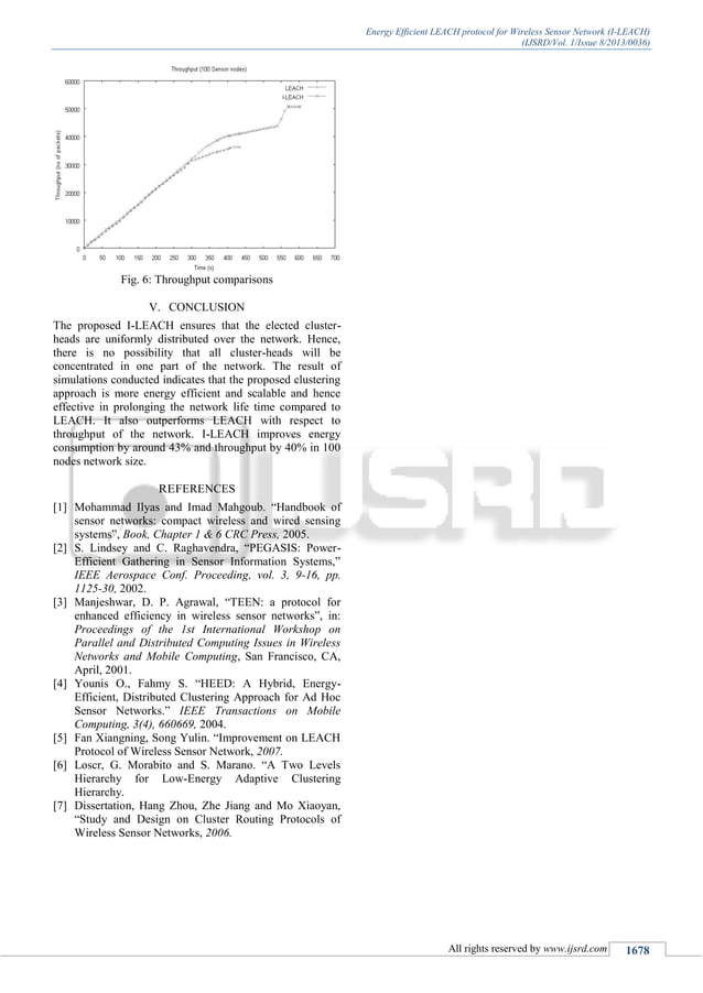 Energy Efficient LEACH protocol for Wireless Sensor Network (I-LEACH) | PDF
