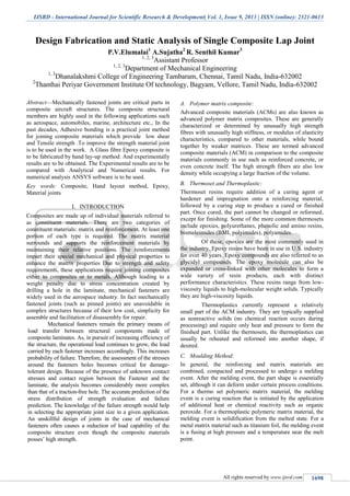 Design Fabrication and Static Analysis of Single Composite Lap Joint | PDF