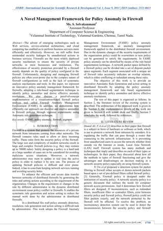 A Novel Management Framework for Policy Anomaly in Firewall | PDF | Information and Network ...