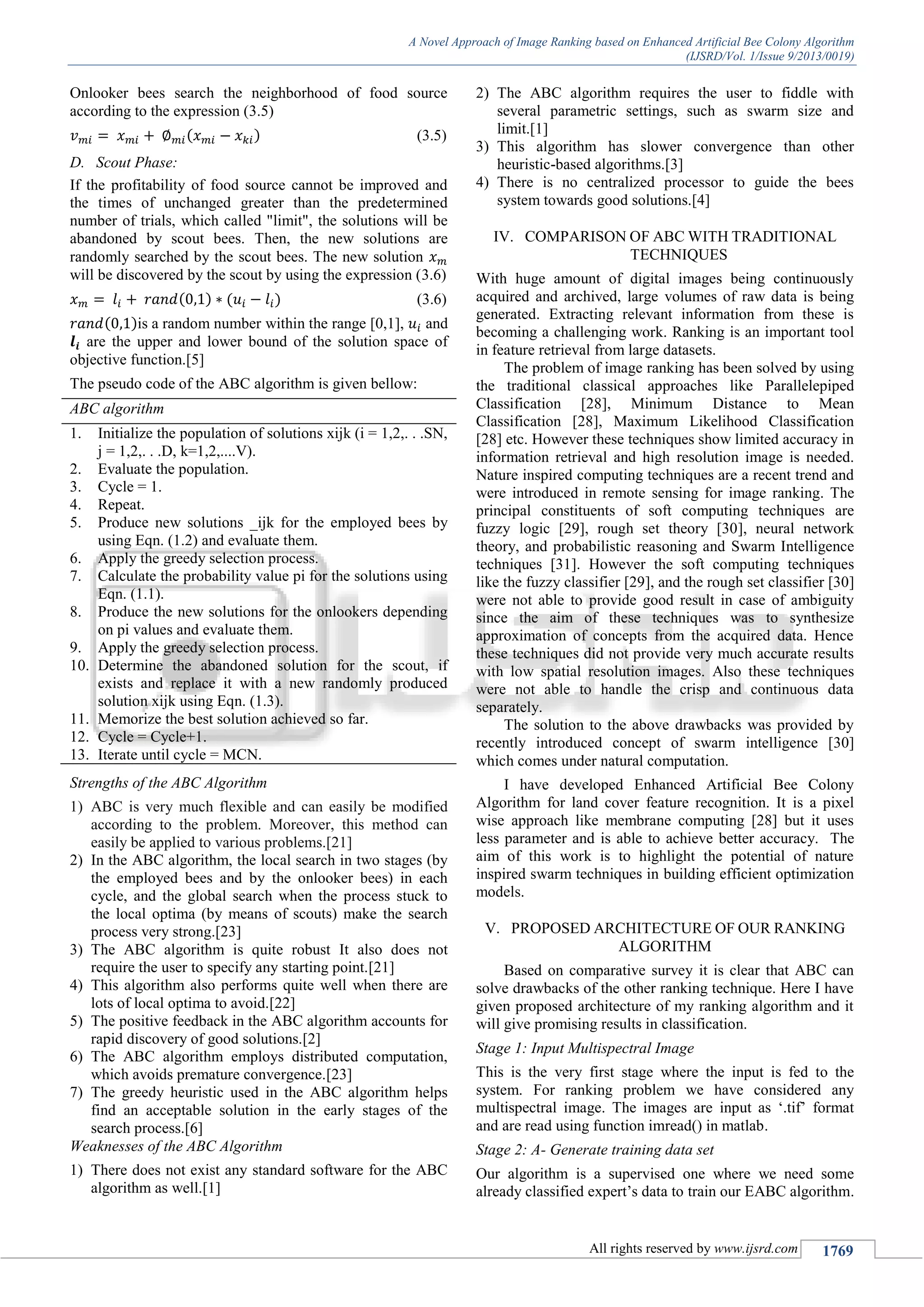 A Novel Approach of Image Ranking based on Enhanced Artificial Bee Colony Algorithm | PDF