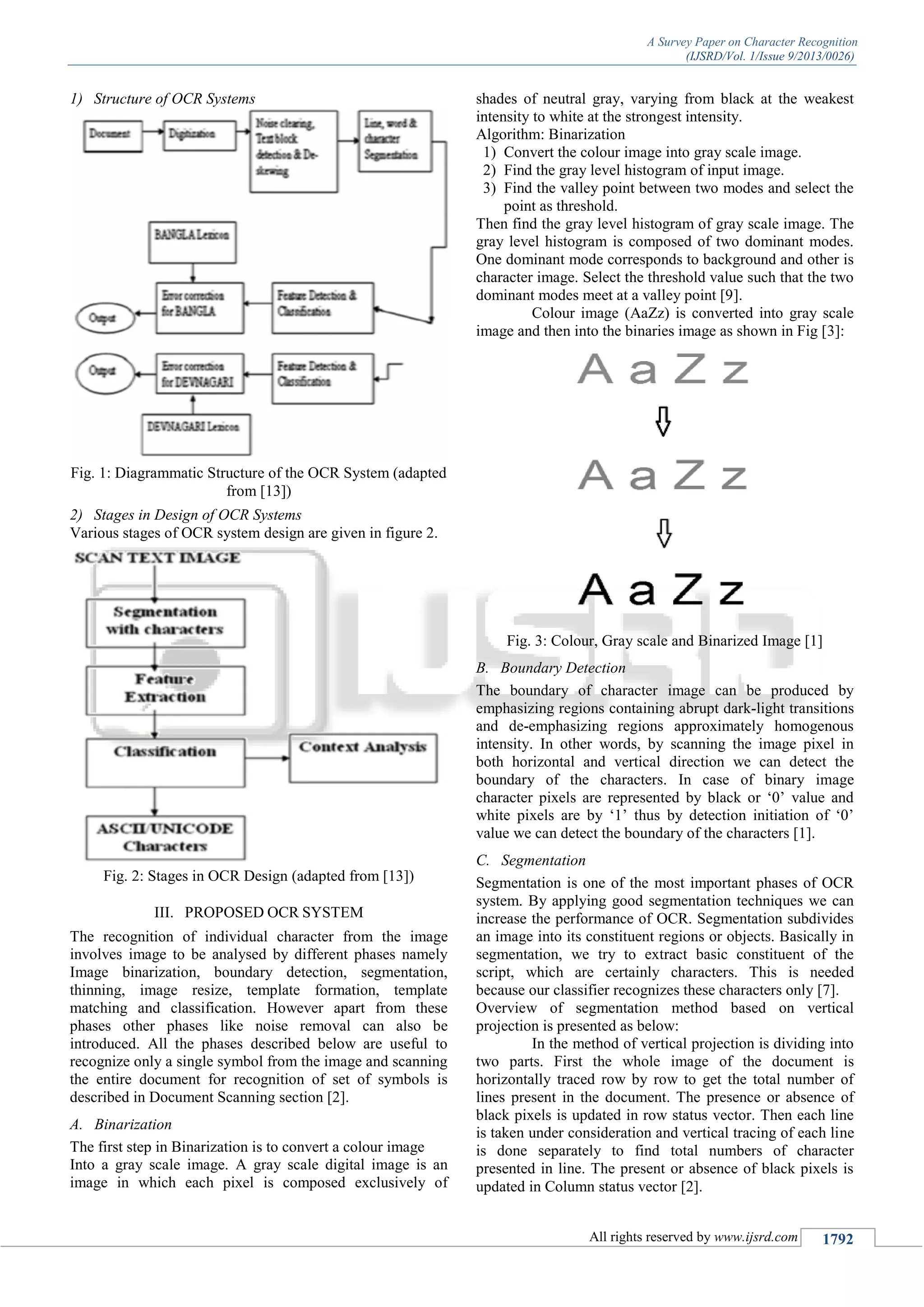A Survey Paper on Character Recognition | PDF