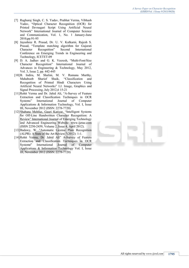 A Survey Paper on Character Recognition | PDF