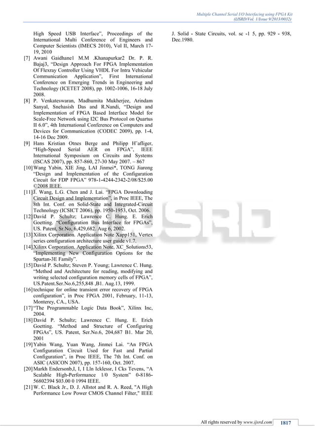 Multiple Channel Serial I/O Interfacing using FPGA Kit | PDF