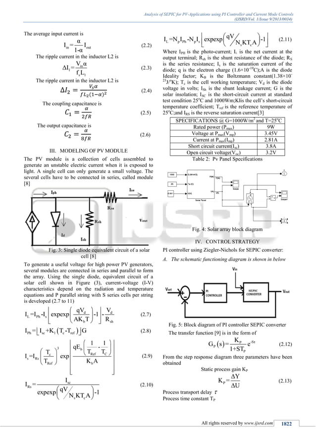 Analysis of SEPIC for PV-Applications using PI Controller and Current Mode Control | PDF
