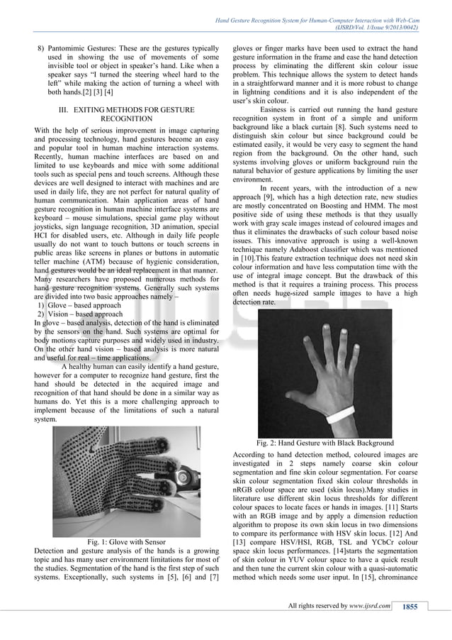 Hand Gesture Recognition System for Human-Computer Interaction with Web-Cam | PDF