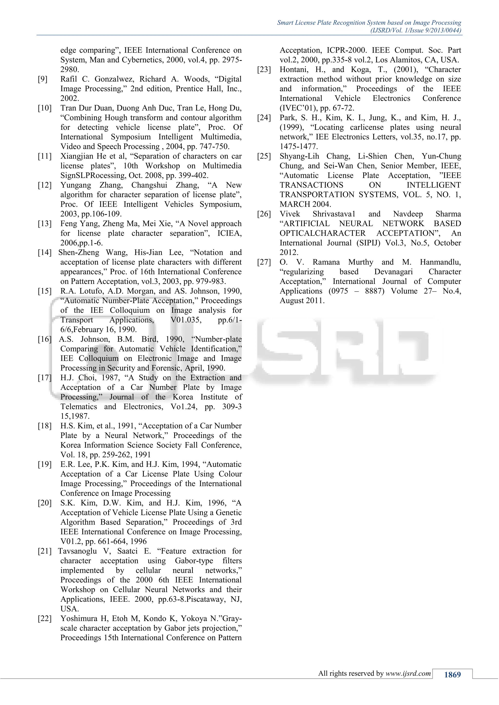 Smart License Plate Recognition System based on Image Processing | PDF