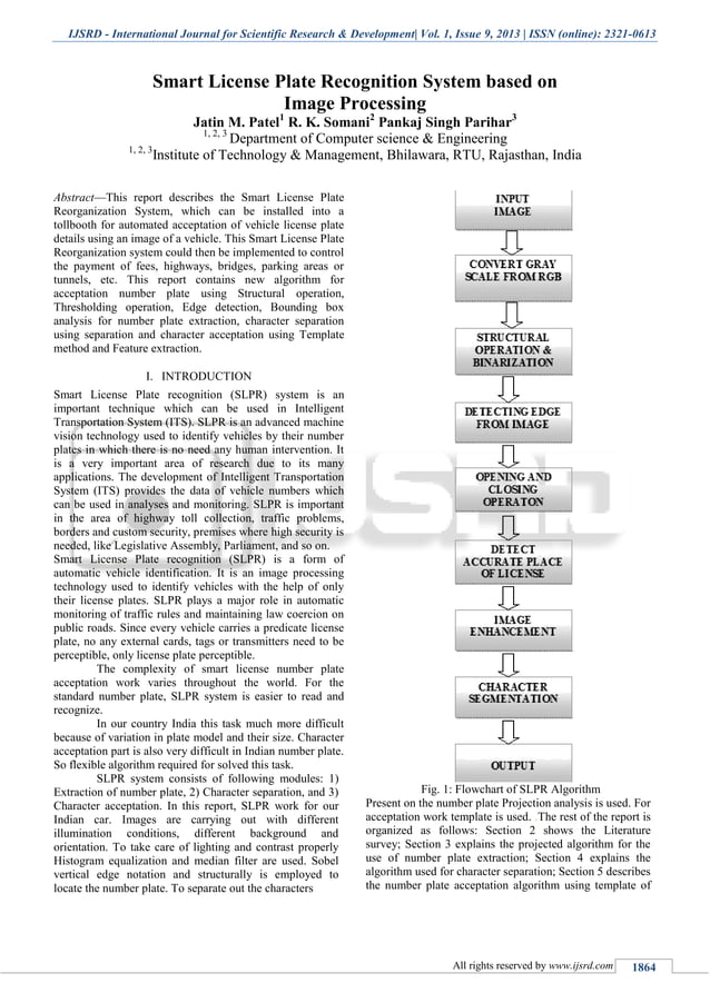 Smart License Plate Recognition System based on Image Processing | PDF