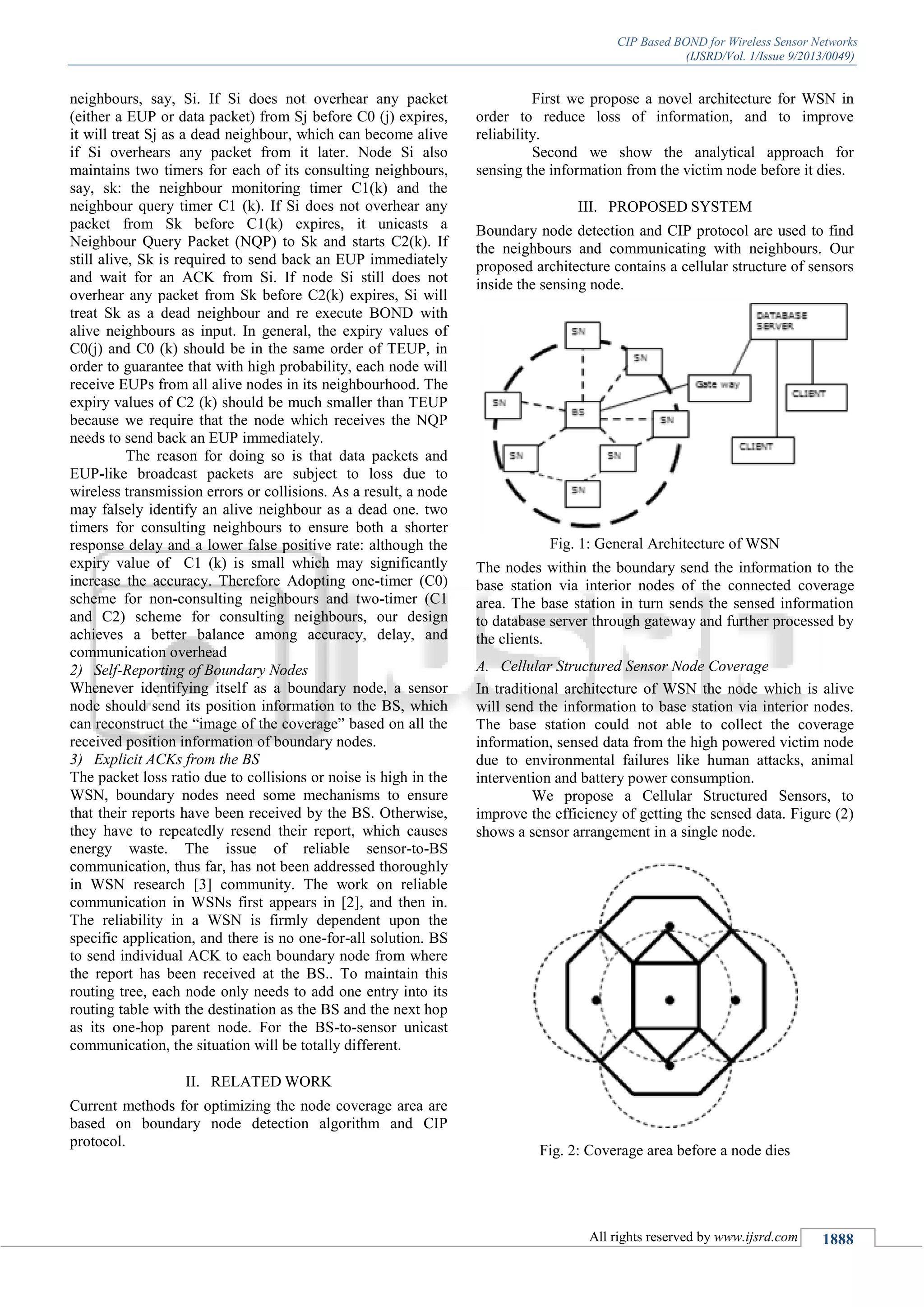 CIP Based BOND for Wireless Sensor Networks | PDF