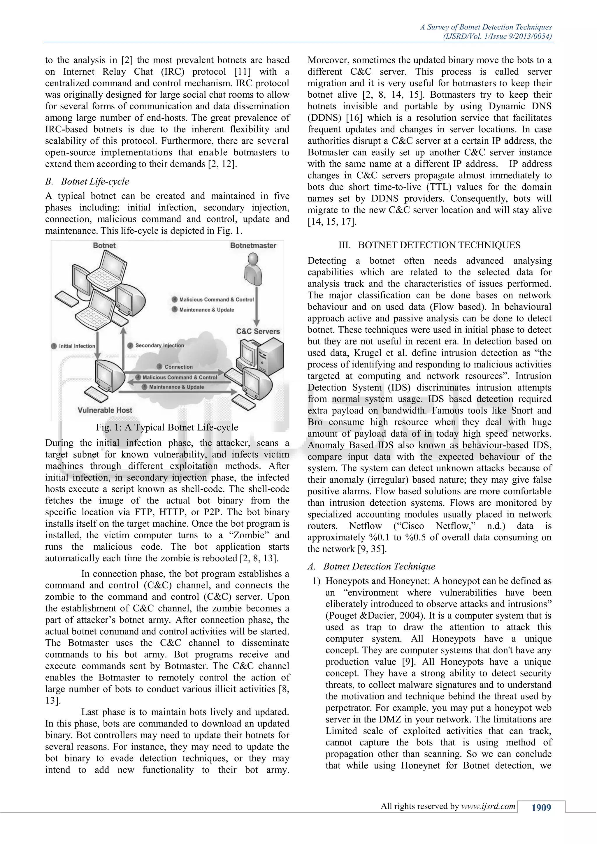 A Survey Of Botnet Detection Techniques Pdf
