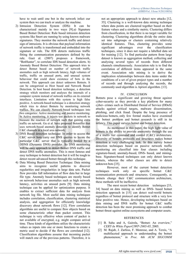 A Survey Of Botnet Detection Techniques Pdf