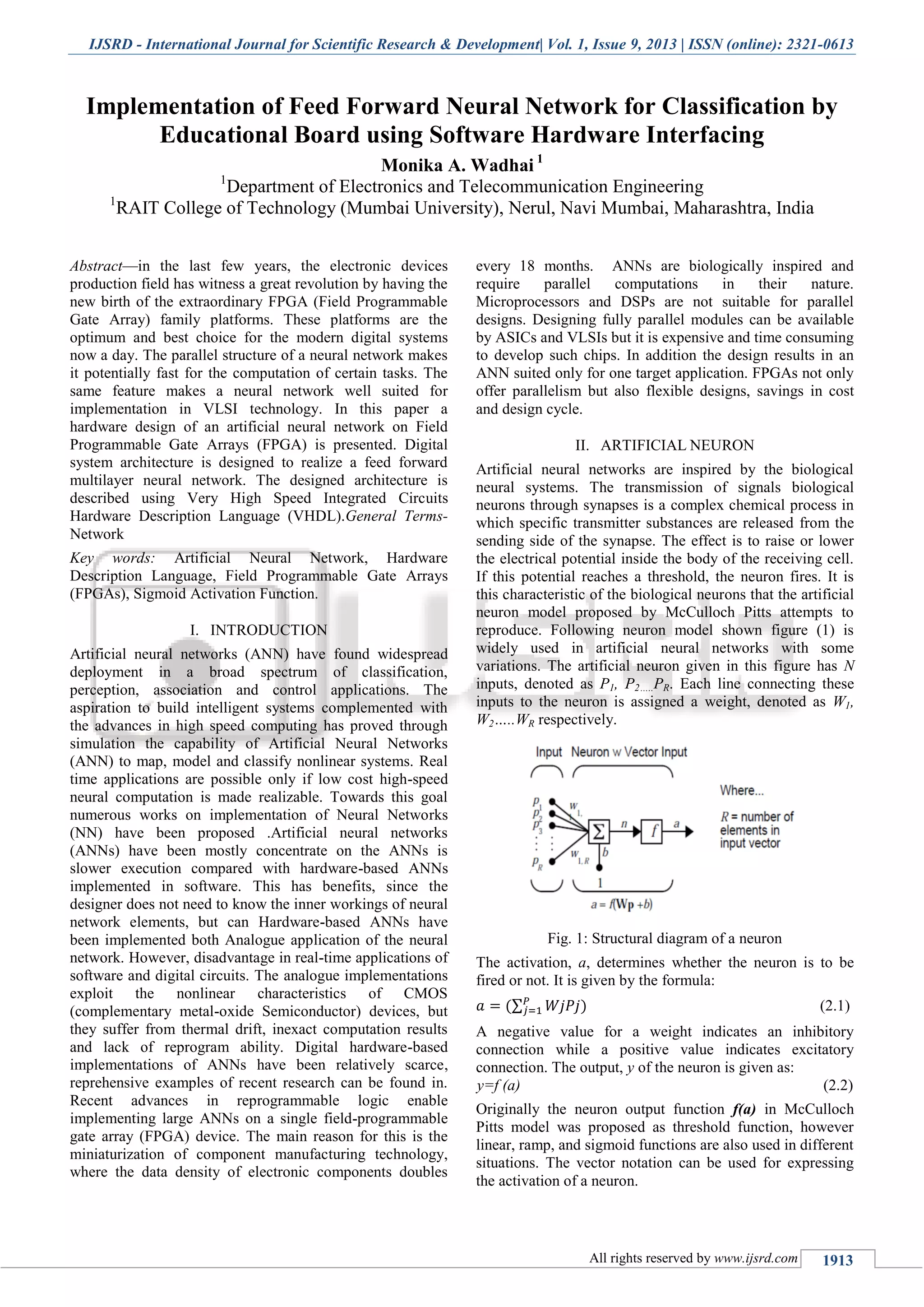 Implementation of Feed Forward Neural Network for Classification by Educational Board using ...