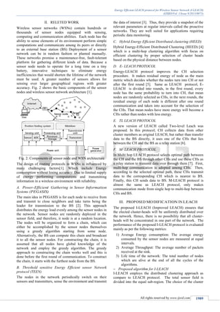Energy Efficient LEACH protocol for Wireless Sensor Network (I-LEACH) | PDF