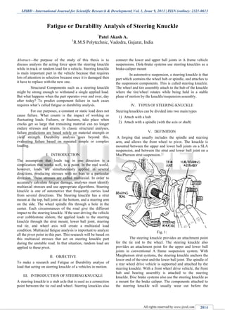 Fatigue or Durability Analysis of Steering Knuckle | PDF