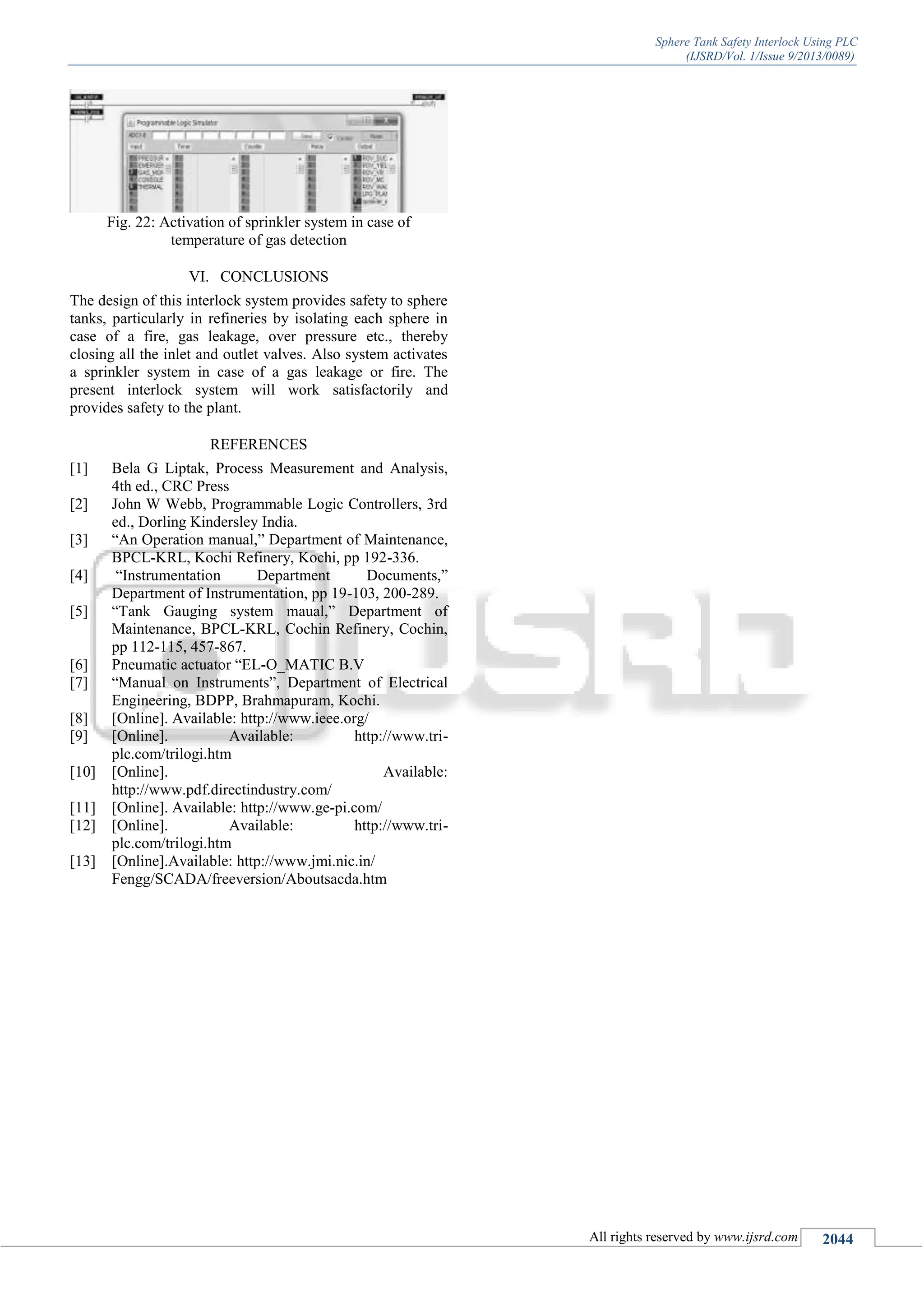 Sphere Tank Safety Interlock Using PLC | PDF