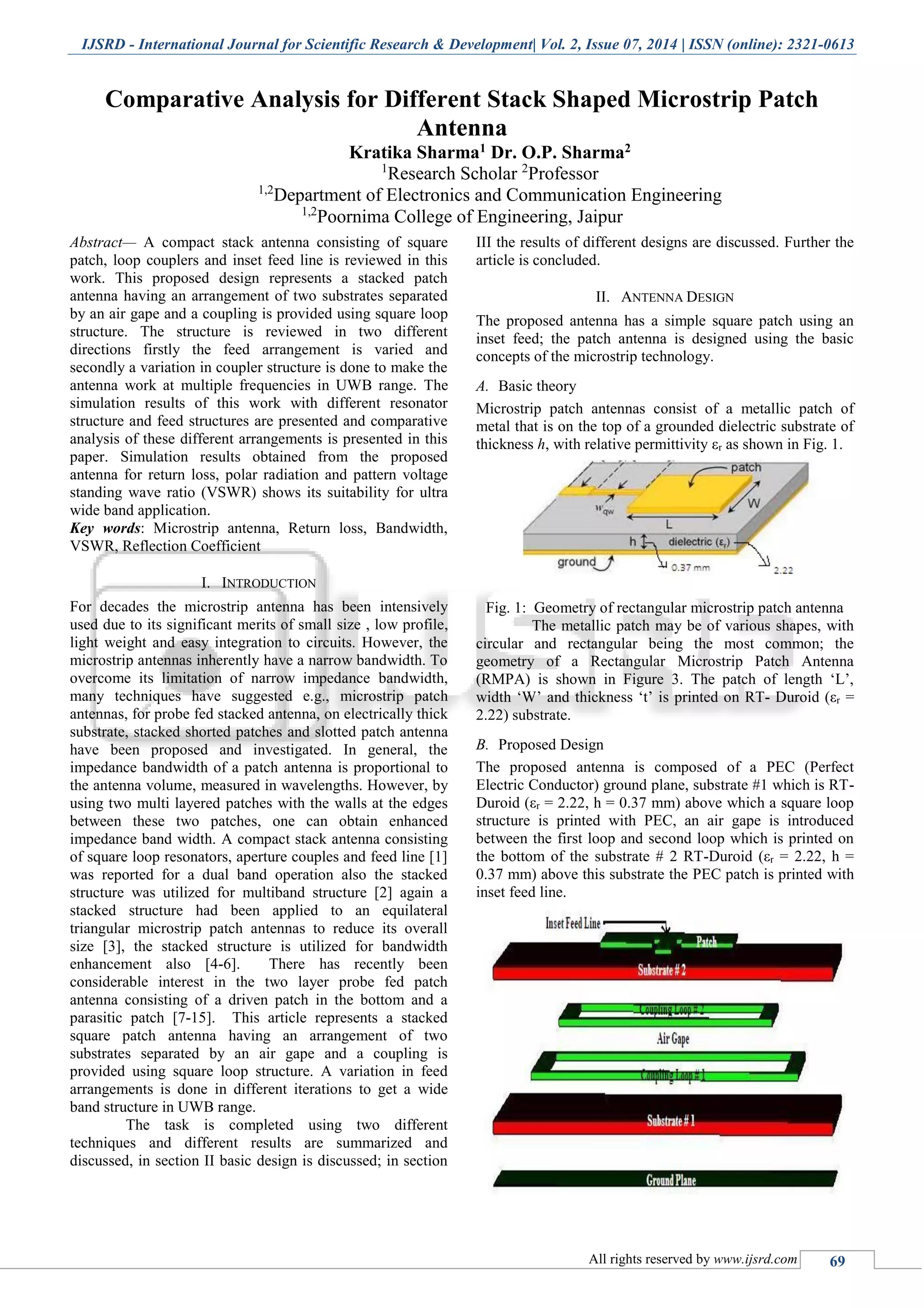 Comparative Analysis for Different Stack Shaped Microstrip Patch Antenna | PDF