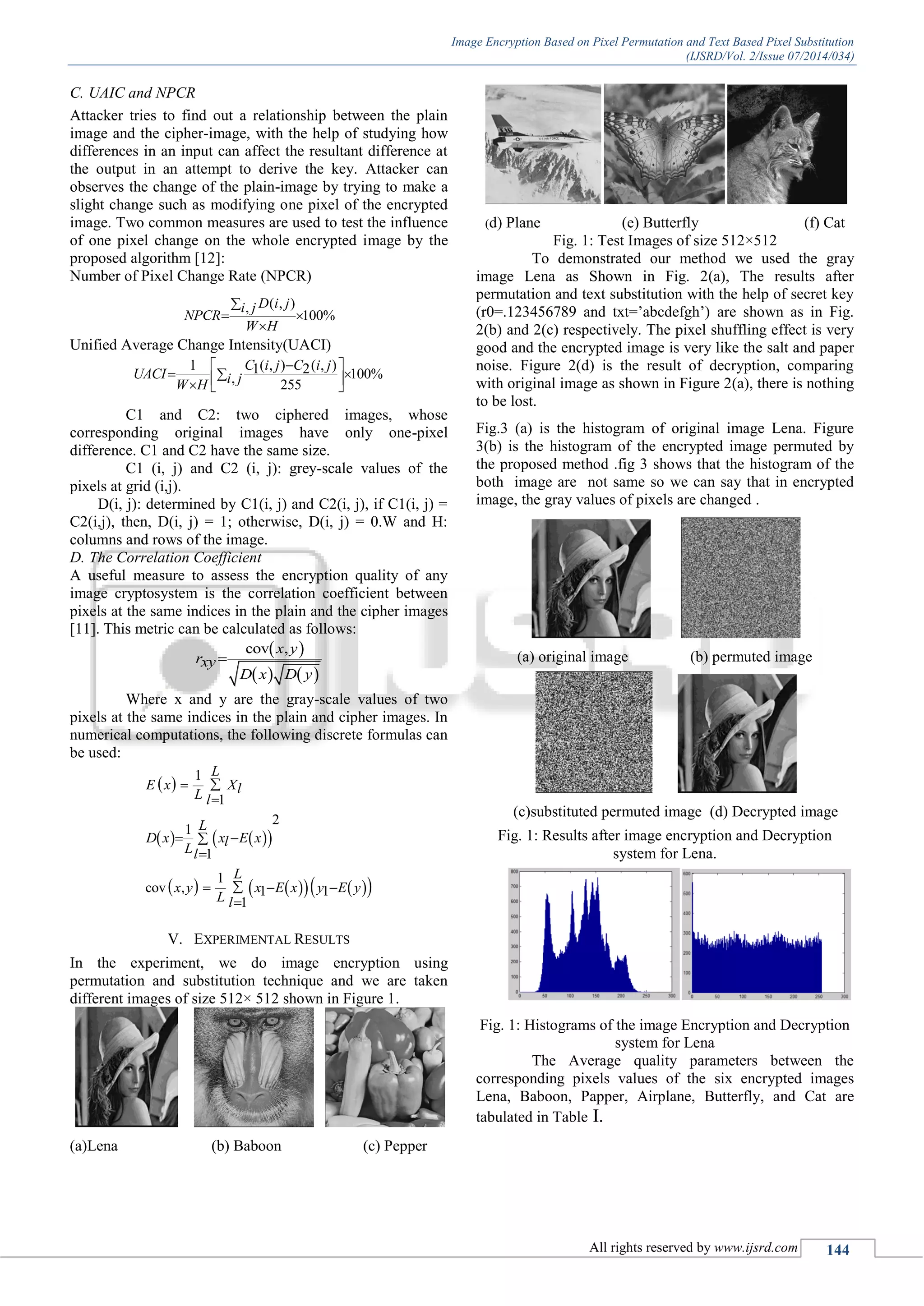 Image Encryption Based on Pixel Permutation and Text Based Pixel Substitution | PDF
