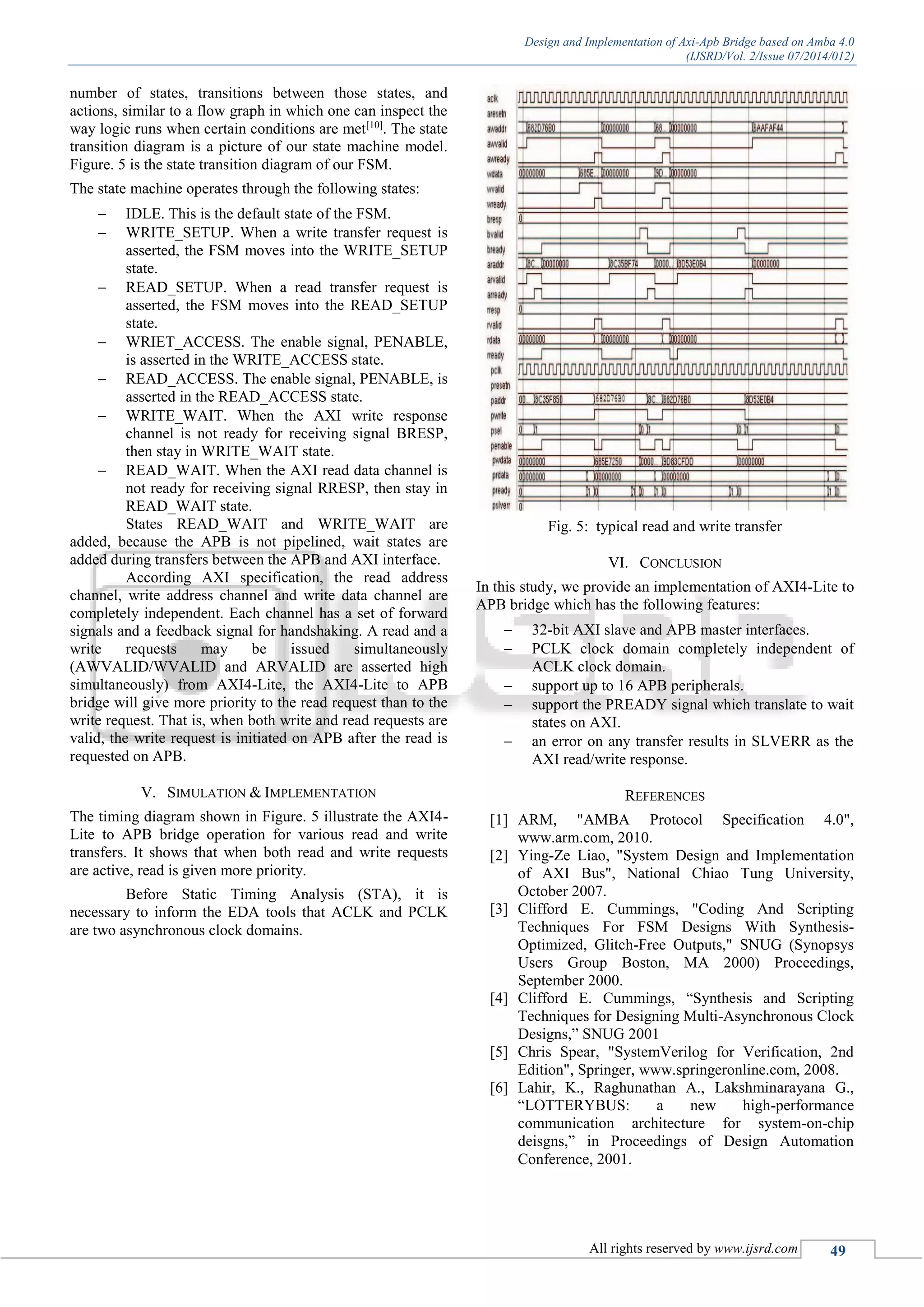 Design and Implementation of Axi-Apb Bridge based on Amba 4.0 | PDF