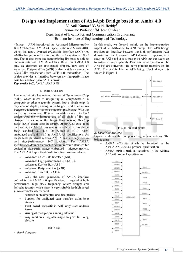 Design and Implementation of Axi-Apb Bridge based on Amba 4.0 | PDF | Computer Peripherals ...