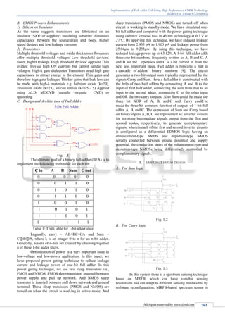 Implementation of Full Adder Cell Using High Performance CMOS ...