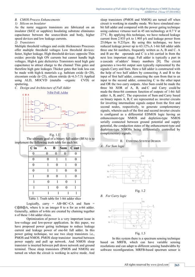 Implementation of Full Adder Cell Using High Performance CMOS ...