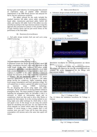 Implementation of Full Adder Cell Using High Performance CMOS Technology | PDF