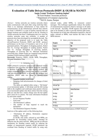 Evaluation of Table Driven Protocols-DSDV & OLSR in MANET | PDF | Computer Networking | Computing