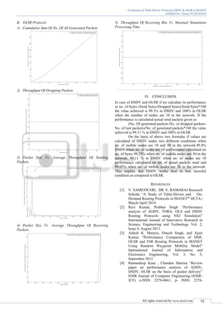Evaluation of Table Driven Protocols-DSDV & OLSR in MANET | PDF | Computer Networking | Computing