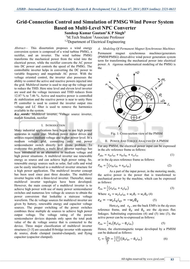 Grid-Connection Control and Simulation of PMSG Wind Power System Based on Multi-Level NPC ...