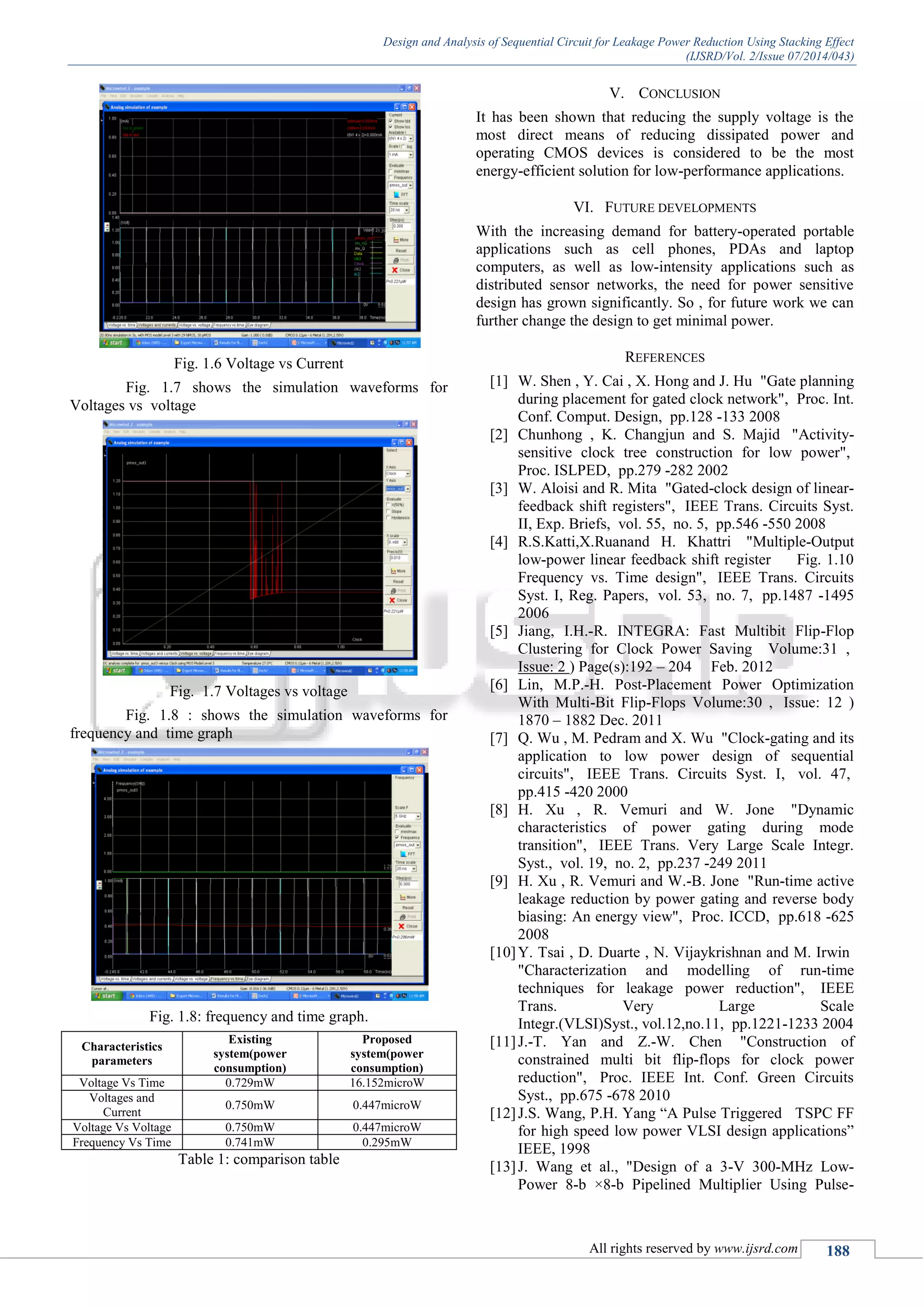 Design and Analysis of Sequential Circuit for Leakage Power Reduction using Stacking Effect | PDF