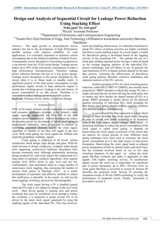 Design and Analysis of Sequential Circuit for Leakage Power Reduction using Stacking Effect | PDF