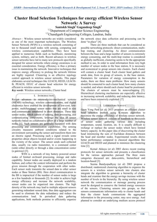 Cluster Head Selection Techniques for Energy Efficient Wireless Sensor Network: A Survey | PDF
