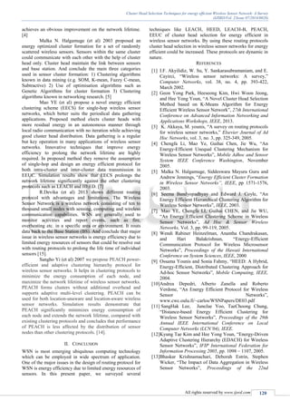 Cluster Head Selection Techniques for Energy Efficient Wireless Sensor ...